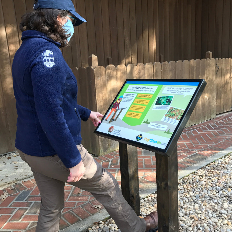 PlayCleanG® Boot Brush Stations with Interpretive Sign Panels – NAISMA